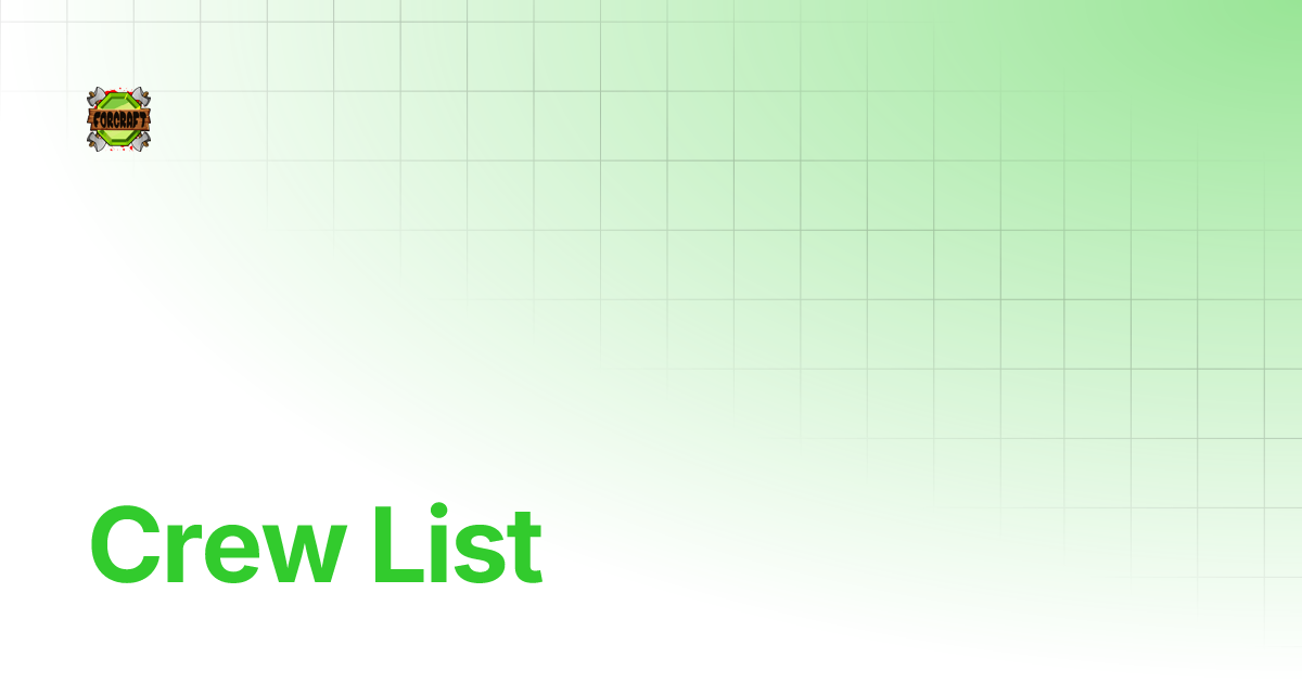 Crew List | ForCraft-ID Wiki